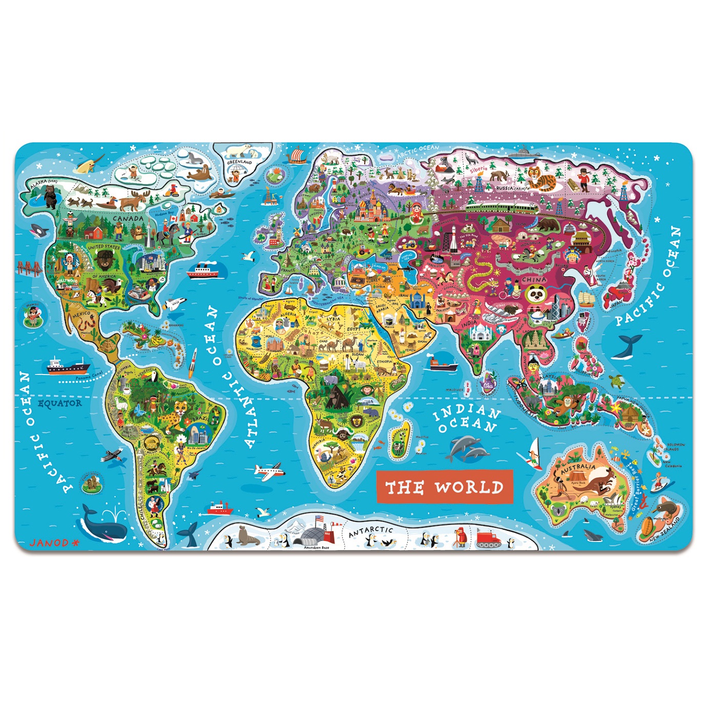 Drvena karta svijeta s 92 magneta