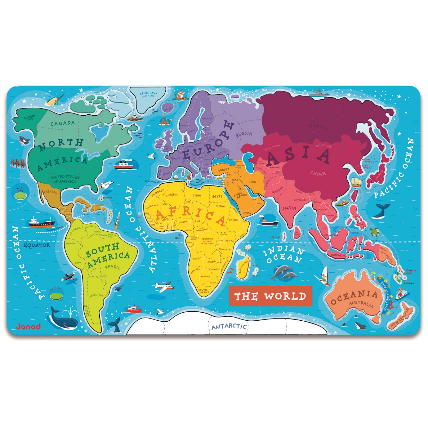 Drvena karta svijeta s 92 magneta